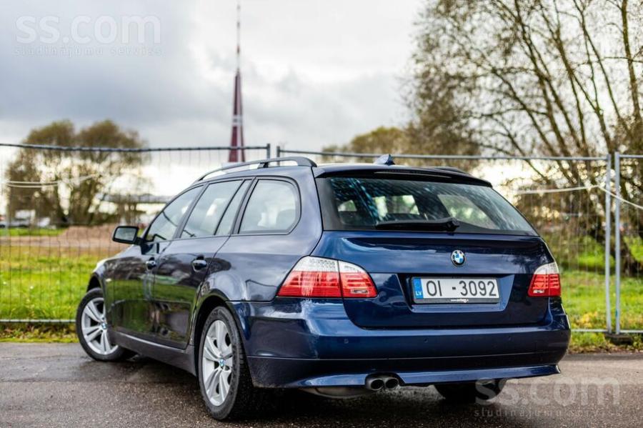 Blue BMW 530 2009 in Riga, with an engine capacity of 3.00 L and mileage of 342 thousand km for 6690 €, photo 6 on AUTOMOTO.COM.LV