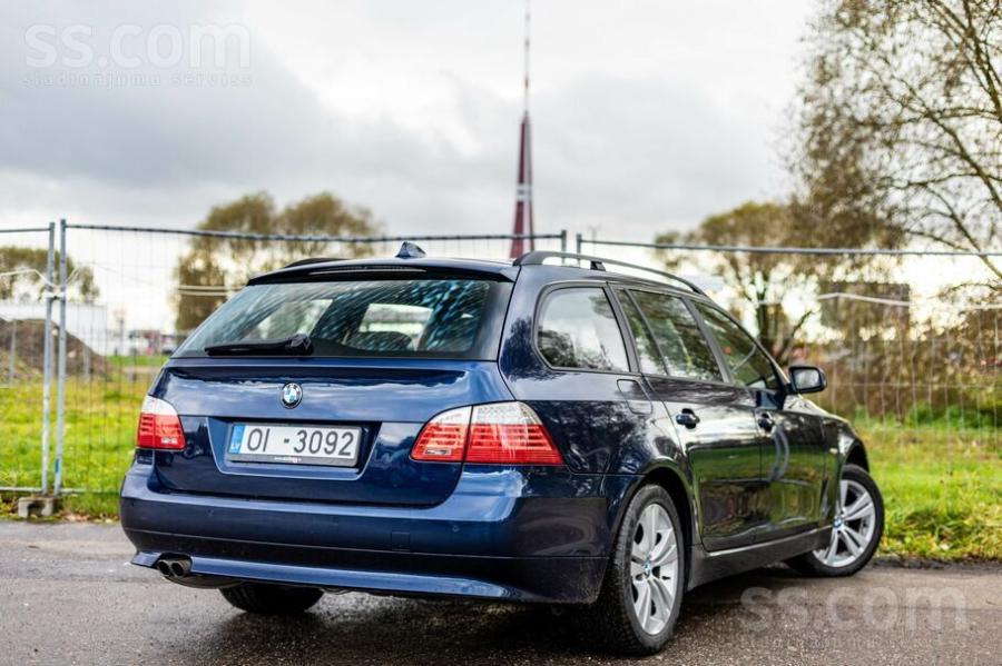 Blue BMW 530 2009 in Riga, with an engine capacity of 3.00 L and mileage of 342 thousand km for 6690 €, photo 7 on AUTOMOTO.COM.LV