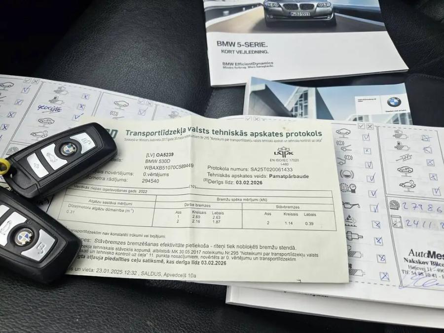 Zils BMW 530 2011 Jēkabpils, ar dzinēja tilpumu 3.00 L un nobraukumu 302 tūkst. km par 7200 €, foto 30 vietnē AUTOMOTO.COM.LV