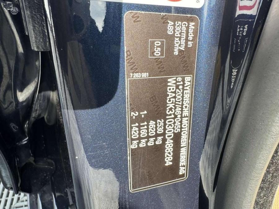 Zils BMW 530 2014 Kauņa, ar dzinēja tilpumu 2.99 L un nobraukumu 260 tūkst. km par 10999 €, foto 16 vietnē AUTOMOTO.COM.LV