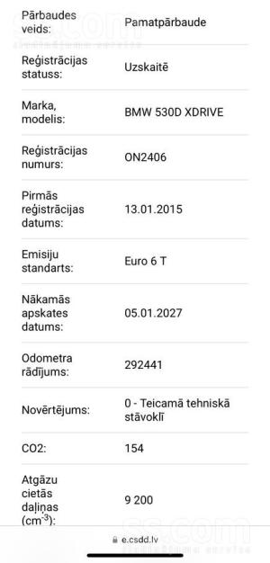 Brūns BMW 530 2015 Valmiera, ar dzinēja tilpumu 3.00 L un nobraukumu 303 tūkst. km par 13100 €, foto 15 vietnē AUTOMOTO.COM.LV