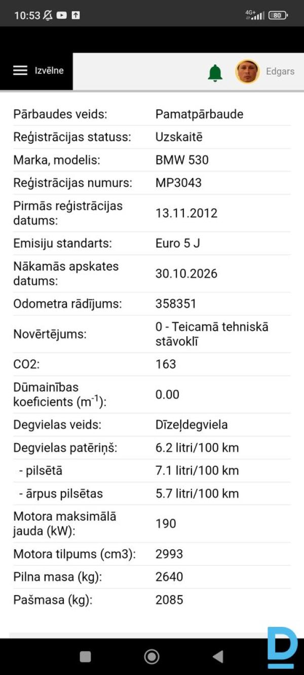Zils BMW 530 Gran Turismo 2012 Liepāja, ar dzinēja tilpumu 3.00 L un nobraukumu 362 tūkst. km par 10000 €, foto 10 vietnē AUTOMOTO.COM.LV