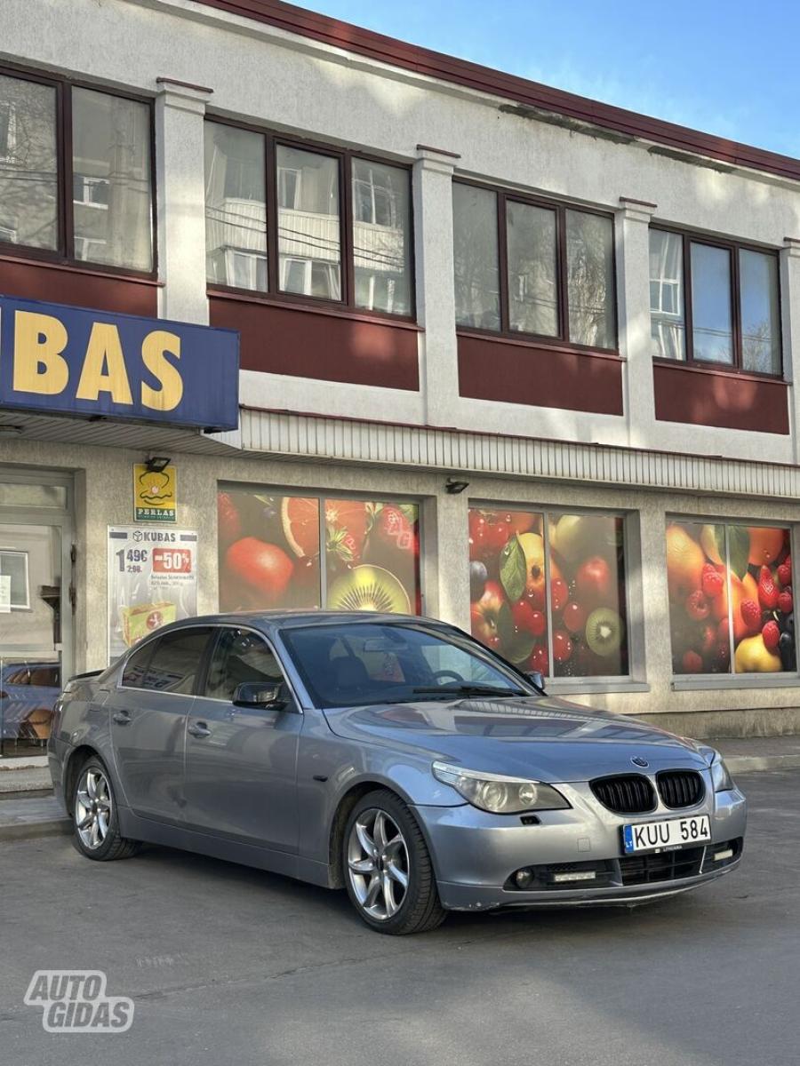 Pelēks BMW 530 2004 Šauļi, ar dzinēja tilpumu 3.00 L un nobraukumu 227 tūkst. km par 2650 €, foto 1 vietnē AUTOMOTO.COM.LV