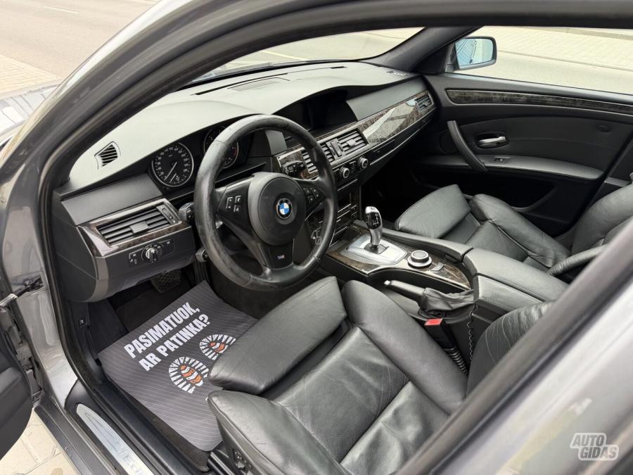 Grey BMW 530 2008 in Vilnius, with an engine capacity of 3.00 L and mileage of 289 thousand km for 4300 €, photo 13 on AUTOMOTO.COM.LV