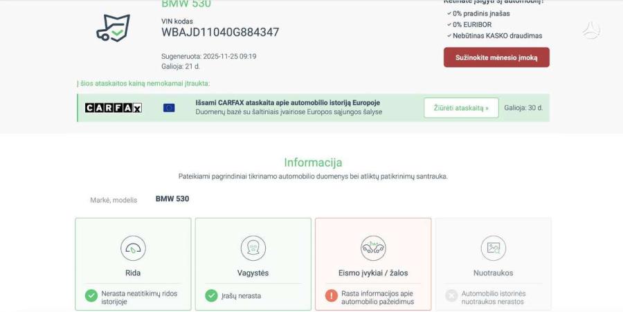 Серый БМВ 530 2017 в Вильнюс, объемом двигателя 2.99 л и пробегом 180 тыс. км за 23800 €, фото 28 на AUTOMOTO.COM.LV