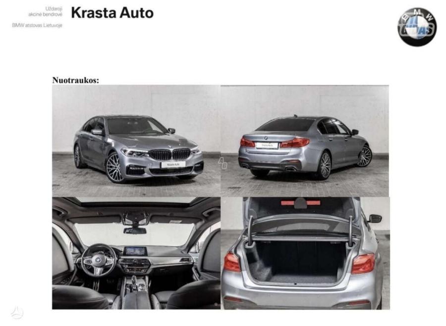 Pelēks BMW 530 2017 Kauņa, ar dzinēja tilpumu 3.00 L un nobraukumu 259 tūkst. km par 22300 €, foto 32 vietnē AUTOMOTO.COM.LV