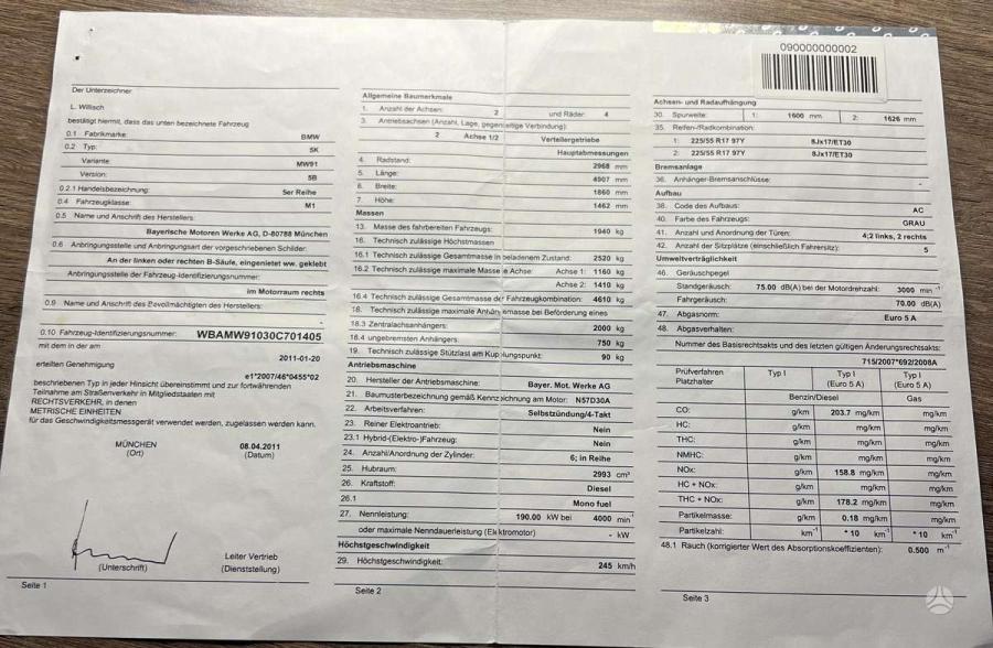 Серый БМВ 530 2011 в Вильнюс, объемом двигателя 2.99 л и пробегом 273 тыс. км за 8290 €, фото 44 на AUTOMOTO.COM.LV