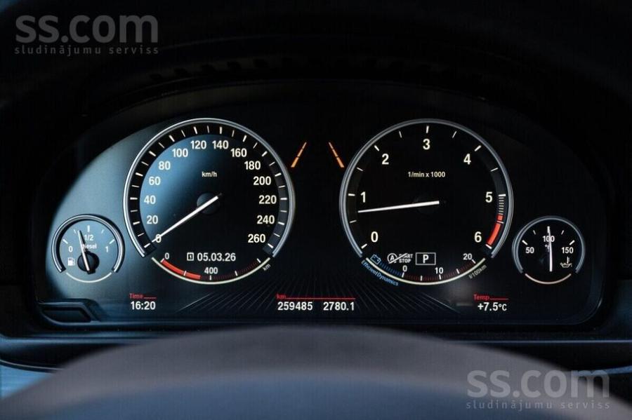 Grey BMW 530 2015 in Riga, with an engine capacity of 3.00 L and mileage of 260 thousand km for 11500 €, photo 24 on AUTOMOTO.COM.LV