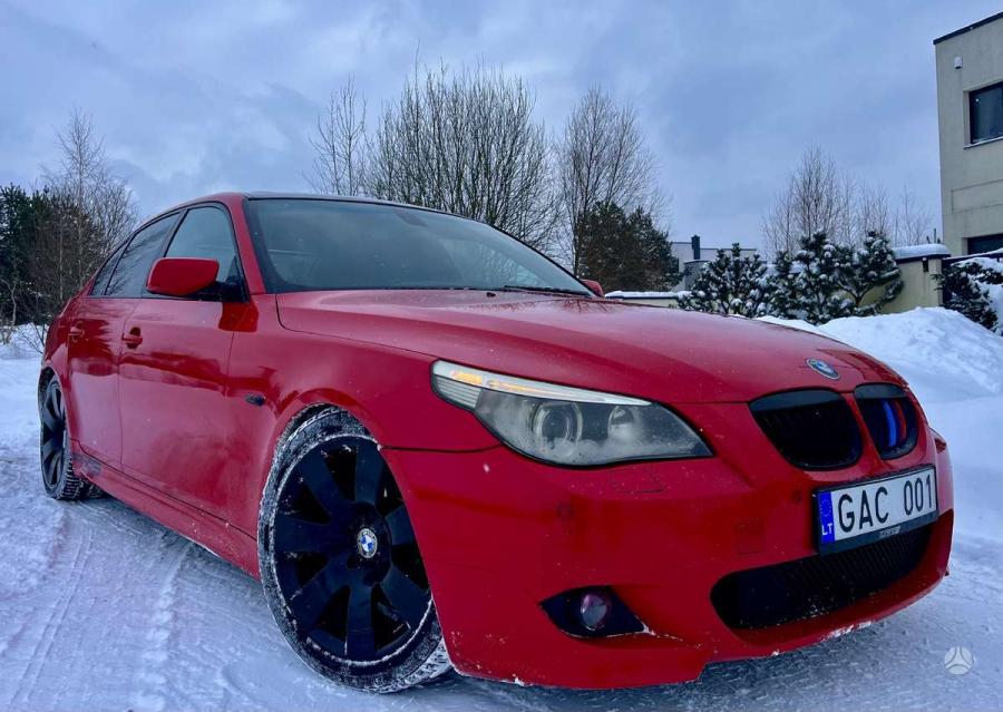 Red BMW 530 2005 in Vilnius, with an engine capacity of 2.99 L and mileage of 438 thousand km for 5950 €, photo 2 on AUTOMOTO.COM.LV