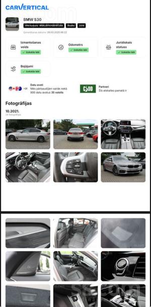 BMW 530 2018 in Riga, with an engine capacity of 3.00 L and mileage of 218 thousand km for 26620 €, photo 18 on AUTOMOTO.COM.LV