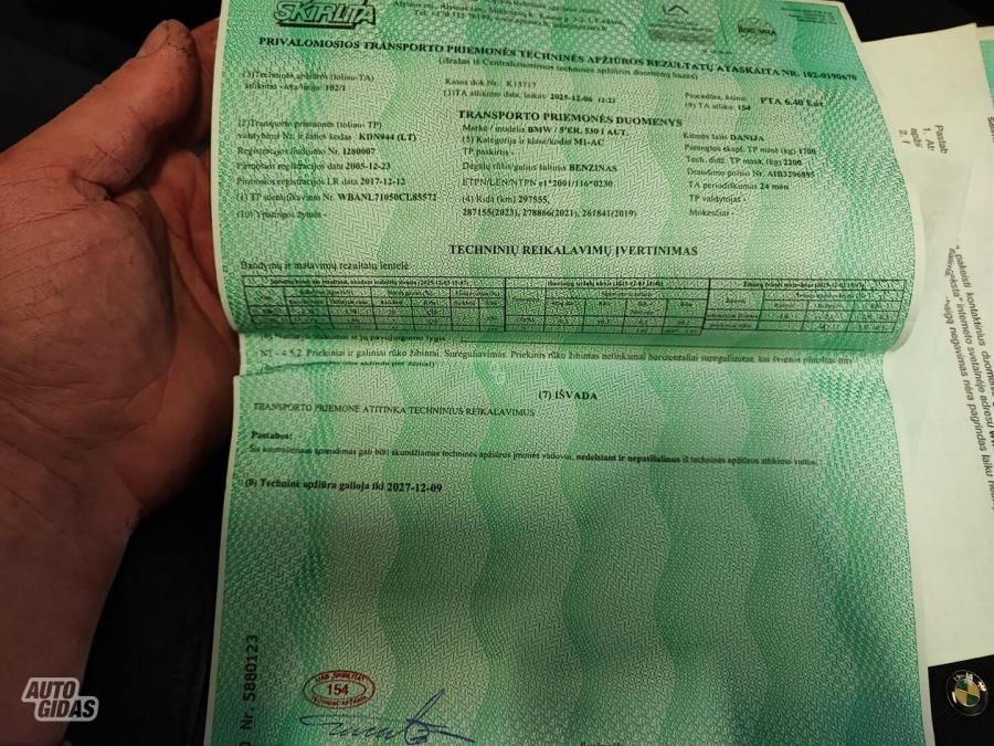БМВ 530 2005 в Друскининкай, объемом двигателя 3.00 л и пробегом 300 тыс. км за 3650 €, фото 16 на AUTOMOTO.COM.LV