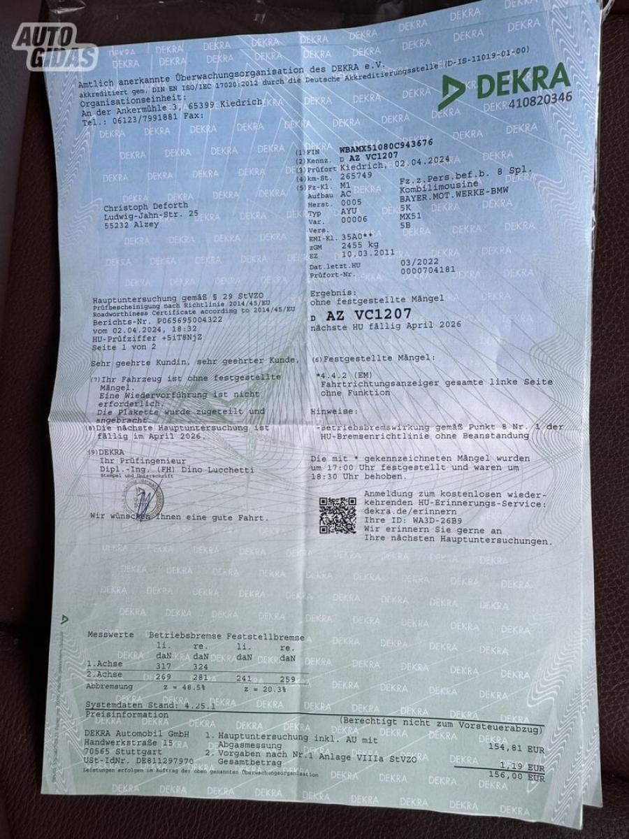 BMW 530 2011 Marijampole, ar dzinēja tilpumu 3.00 L un nobraukumu 287 tūkst. km par 8185 €, foto 20 vietnē AUTOMOTO.COM.LV