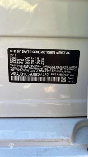 Balts BMW 530 2018 Klaipėda, ar dzinēja tilpumu 2.00 L un nobraukumu 97 tūkst. km par 21000 €, foto 25 vietnē AUTOMOTO.COM.LV