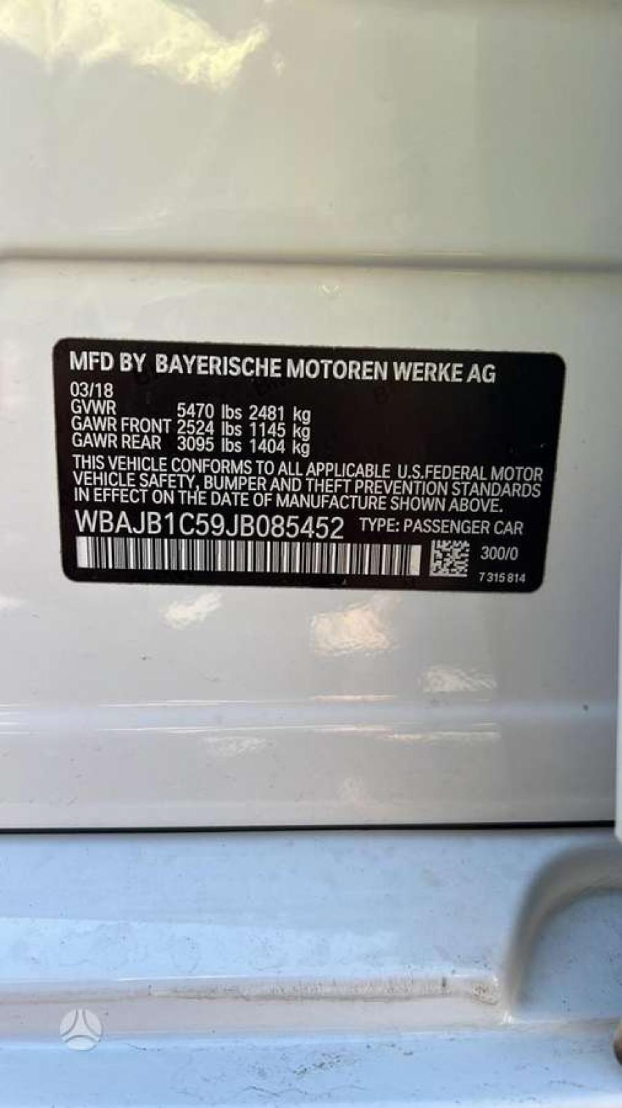 Balts BMW 530 2018 Klaipėda, ar dzinēja tilpumu 2.00 L un nobraukumu 97 tūkst. km par 21000 €, foto 25 vietnē AUTOMOTO.COM.LV