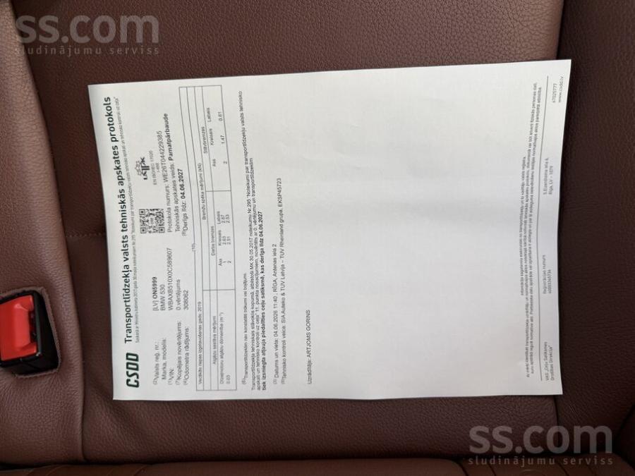 Белый БМВ 530 2011 в Рига, объемом двигателя 3.00 л и пробегом 308 тыс. км за 9000 €, фото 10 на AUTOMOTO.COM.LV