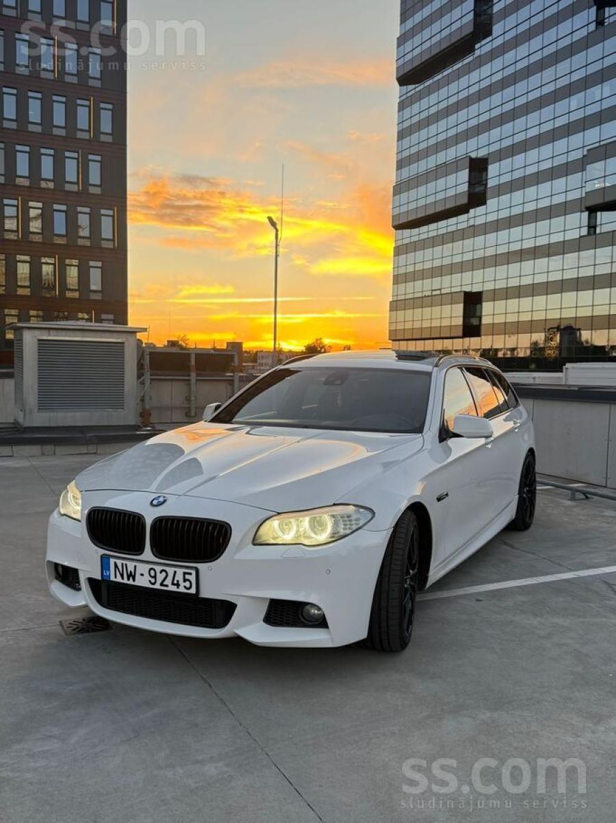 White BMW 530 2012 in Riga, with an engine capacity of 3.00 L and mileage of 309 thousand km for 11390 €, photo 1 on AUTOMOTO.COM.LV