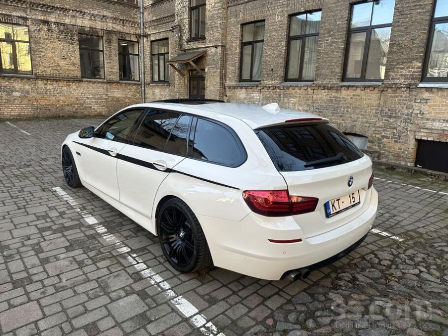 White BMW 530 2014 in Riga, with an engine capacity of 3.00 L and mileage of 334 thousand km for 12500 €, photo 5 on AUTOMOTO.COM.LV