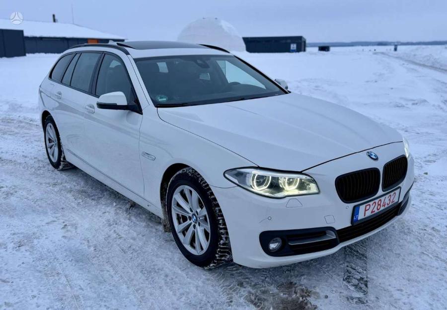 White BMW 530 2014 in Vilnius, with an engine capacity of 2.99 L and mileage of 265 thousand km for 12299 €, photo 1 on AUTOMOTO.COM.LV