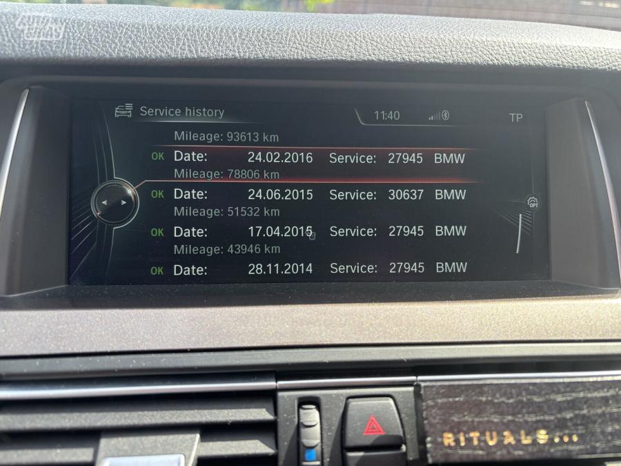 White BMW 530 2014 in Vilnius, with an engine capacity of 3.00 L and mileage of 218 thousand km for 14200 €, photo 32 on AUTOMOTO.COM.LV
