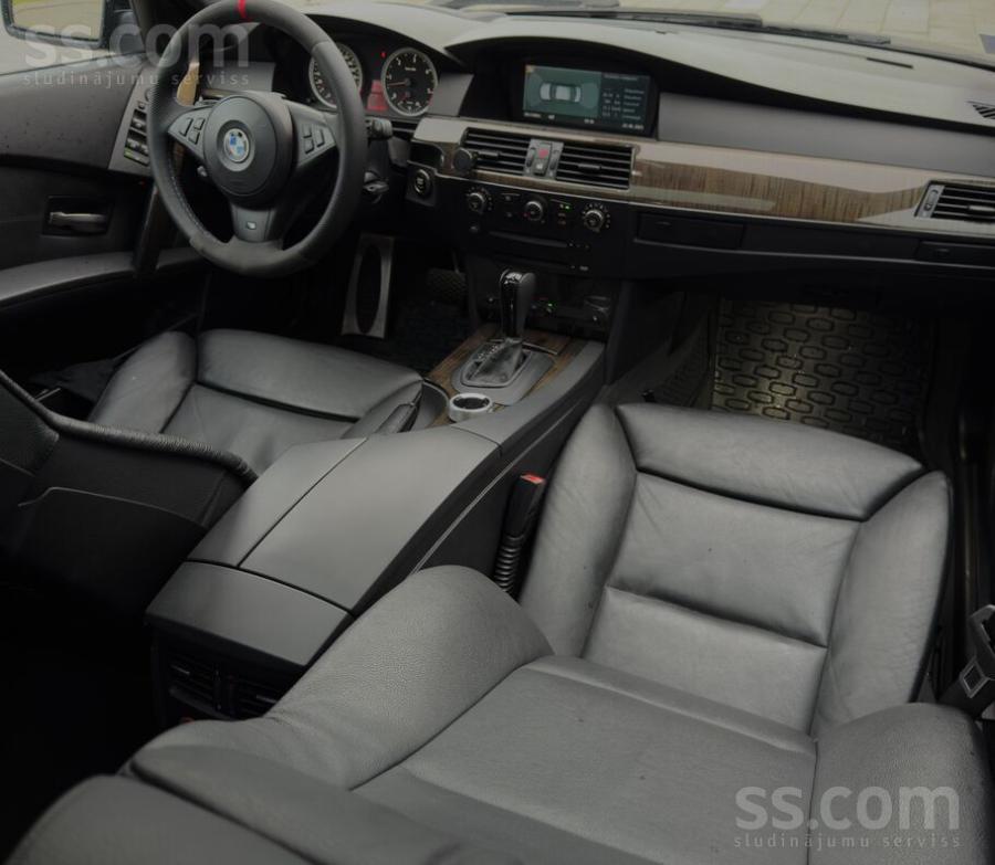 Black BMW 535 2006 in Riga, with an engine capacity of 3.00 L and mileage of 371 thousand km for 7500 €, photo 14 on AUTOMOTO.COM.LV