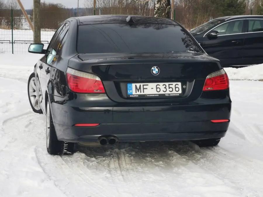 Black BMW 535 2007 in Kuldiga, with an engine capacity of 3.00 L and mileage of 452 thousand km for 4700 €, photo 6 on AUTOMOTO.COM.LV