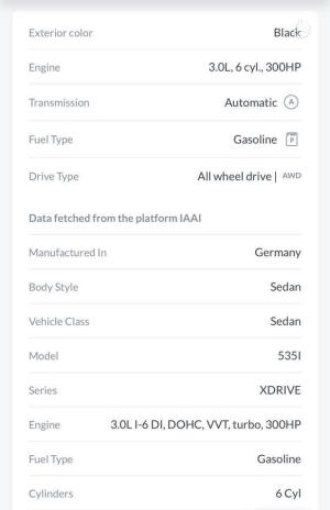 Melns BMW 535 2014 Kauņa, ar dzinēja tilpumu 2.98 L un nobraukumu 225 tūkst. km par 7100 €, foto 6 vietnē AUTOMOTO.COM.LV