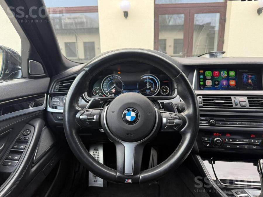 Black BMW 535 2016 in Riga, with an engine capacity of 3.00 L and mileage of 106 thousand km for 19500 €, photo 23 on AUTOMOTO.COM.LV