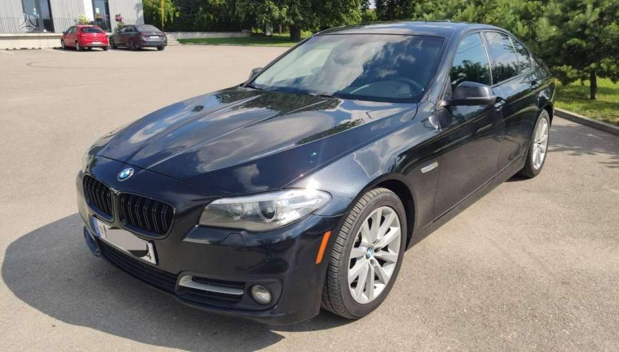 Black BMW 535 2016 in Kaunas, with an engine capacity of 2.98 L and mileage of 108 thousand km for 14900 €, photo 1 on AUTOMOTO.COM.LV