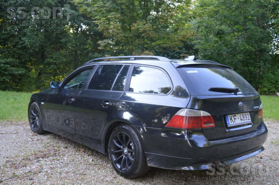 Black BMW 535 2005 in Dobele, with an engine capacity of 3.00 L and mileage of 360 thousand km for 2200 €, photo 5 on AUTOMOTO.COM.LV