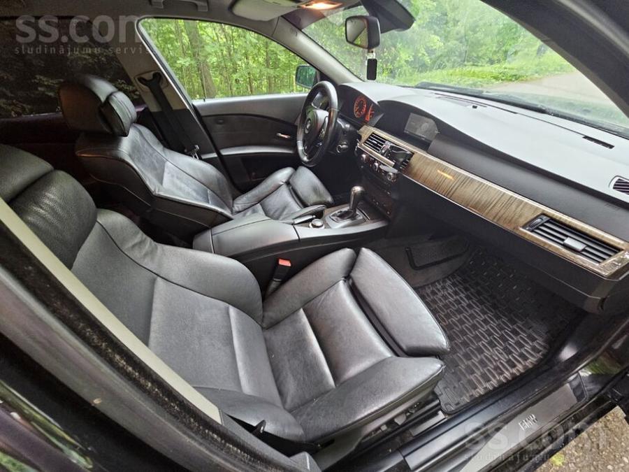 Black BMW 535 2006 in Aluksne, with an engine capacity of 3.00 L and mileage of 362 thousand km for 3800 €, photo 9 on AUTOMOTO.COM.LV