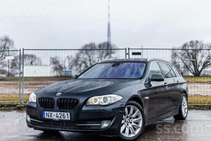 Black BMW 535 2011 in Riga, with an engine capacity of 3.00 L and mileage of 295 thousand km for 11490 €, photo 1 on AUTOMOTO.COM.LV