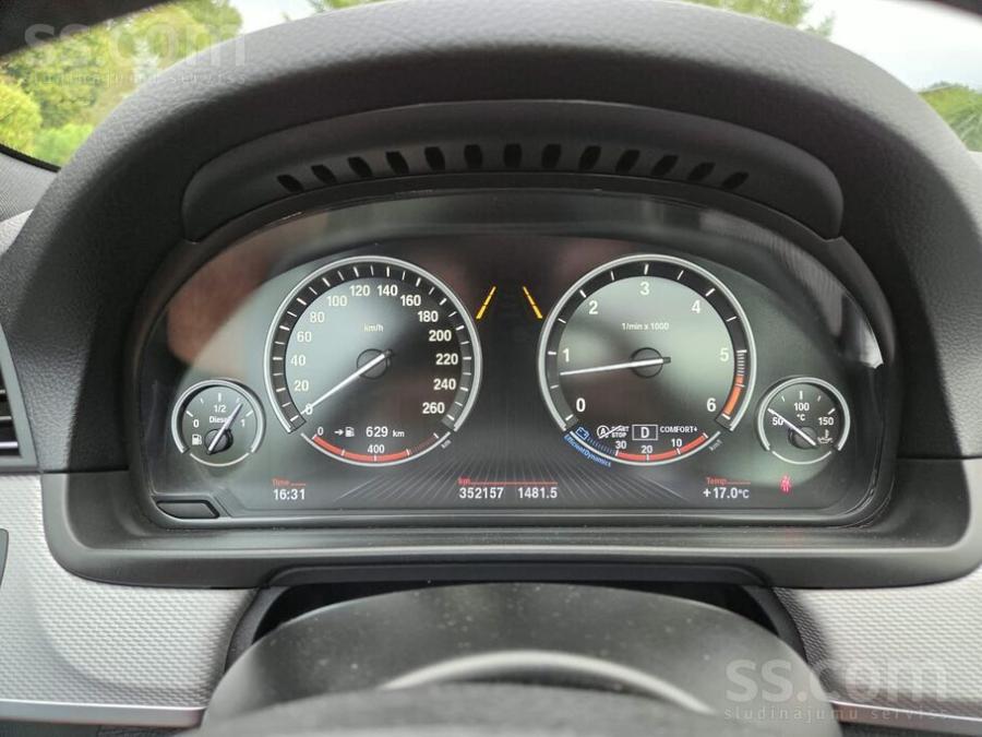 Black BMW 535 2012 in Riga, with an engine capacity of 3.00 L and mileage of 351 thousand km for 9200 €, photo 16 on AUTOMOTO.COM.LV