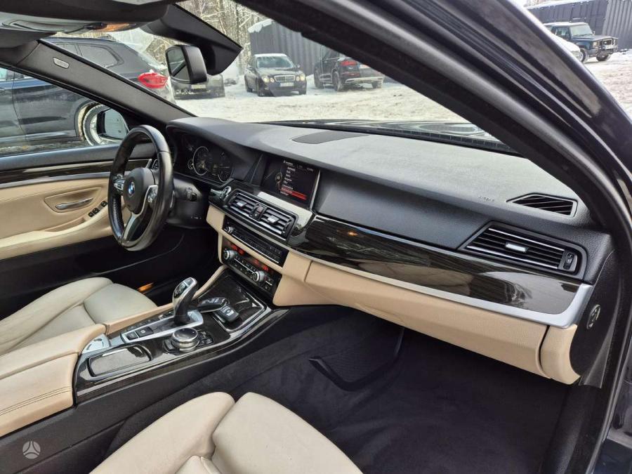 Black BMW 535 2014 in Utena, with an engine capacity of 2.99 L and mileage of 305 thousand km for 12990 €, photo 14 on AUTOMOTO.COM.LV