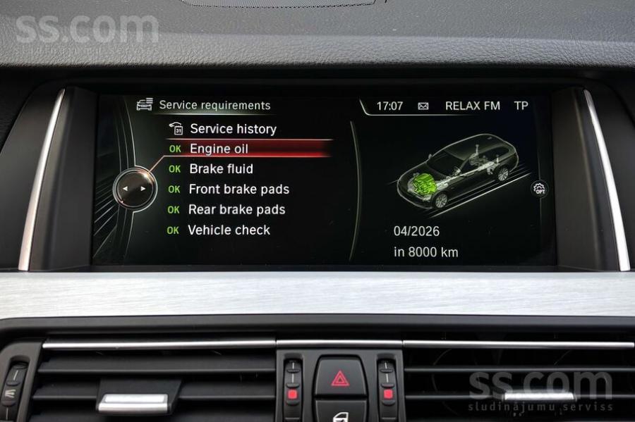 Black BMW 535 2014 in Riga, with an engine capacity of 3.00 L and mileage of 288 thousand km for 11900 €, photo 18 on AUTOMOTO.COM.LV