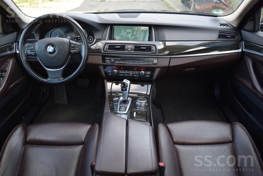 Black BMW 535 2014 in Riga, with an engine capacity of 3.00 L and mileage of 218 thousand km for 13900 €, photo 5 on AUTOMOTO.COM.LV