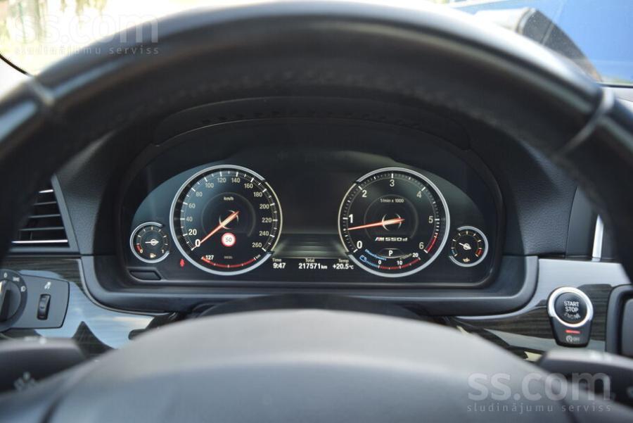 Black BMW 535 2014 in Riga, with an engine capacity of 3.00 L and mileage of 218 thousand km for 13900 €, photo 13 on AUTOMOTO.COM.LV