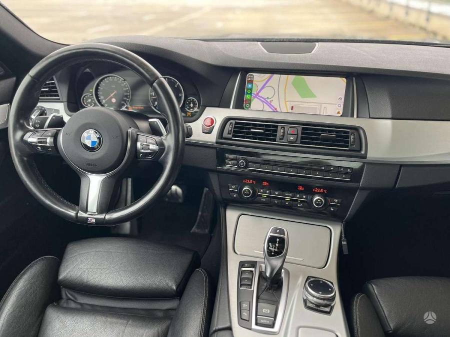 Black BMW 535 2014 in Vilnius, with an engine capacity of 2.99 L and mileage of 258 thousand km for 11999 €, photo 18 on AUTOMOTO.COM.LV