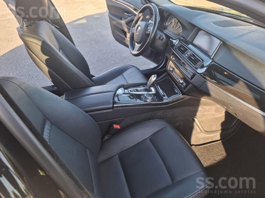 Black BMW 535 2015 in Riga, with an engine capacity of 3.00 L and mileage of 0 thousand km for 11850 €, photo 7 on AUTOMOTO.COM.LV