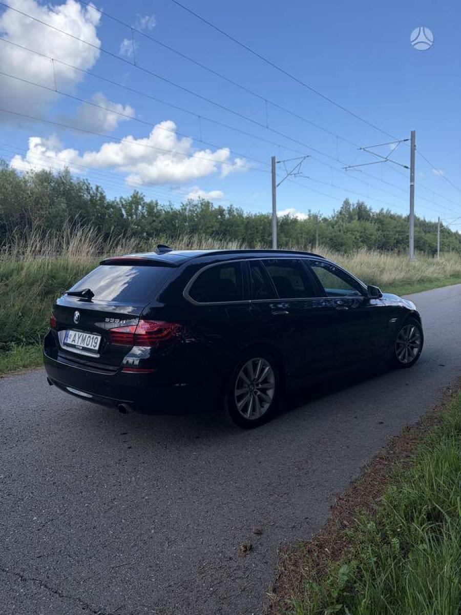 Black BMW 535 2016 in Vilnius, with an engine capacity of 2.99 L and mileage of 291 thousand km for 12950 €, photo 7 on AUTOMOTO.COM.LV