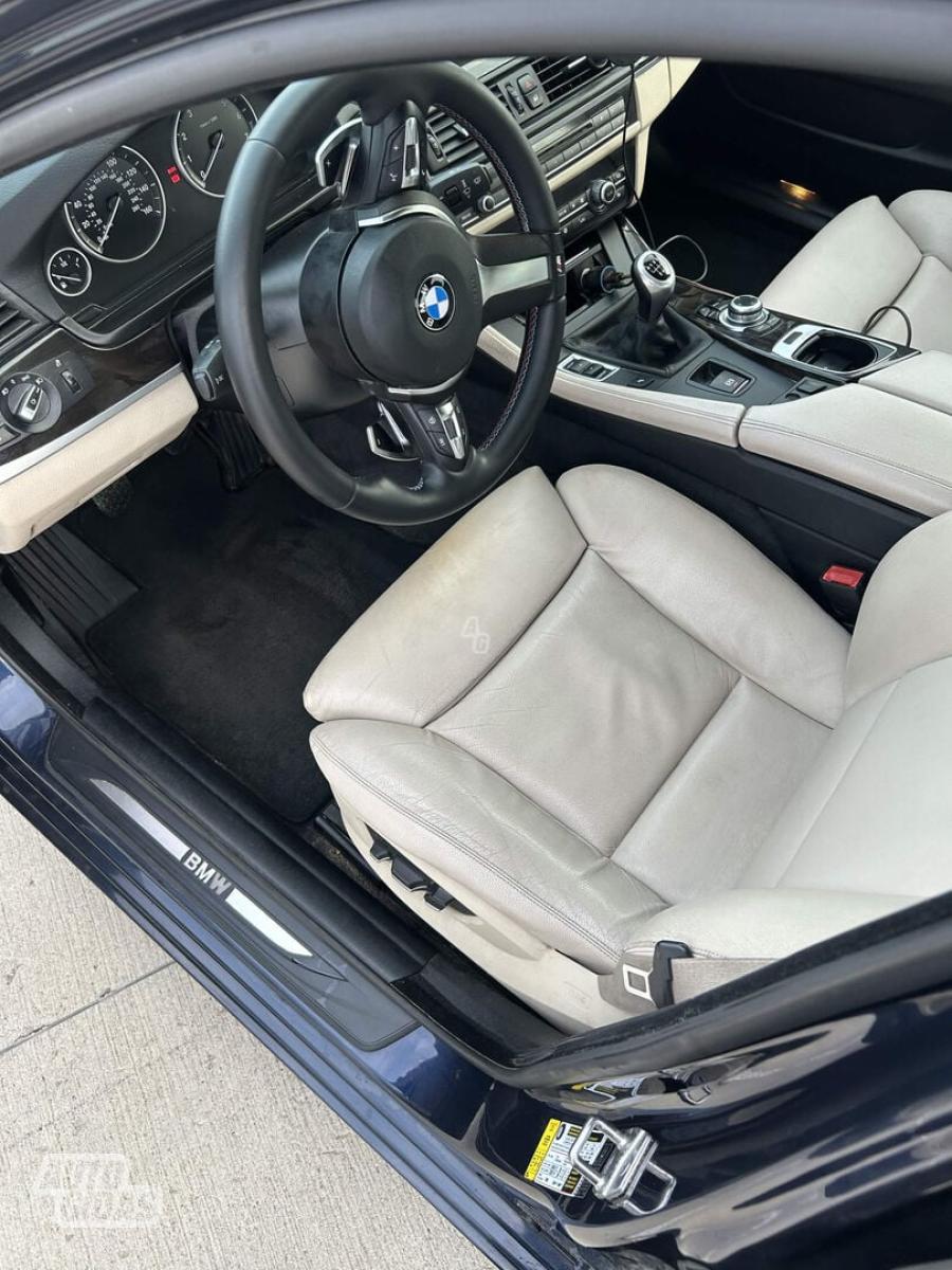 Blue BMW 535 2012 in Vilnius, with an engine capacity of 3.00 L and mileage of 260 thousand km for 8750 €, photo 13 on AUTOMOTO.COM.LV