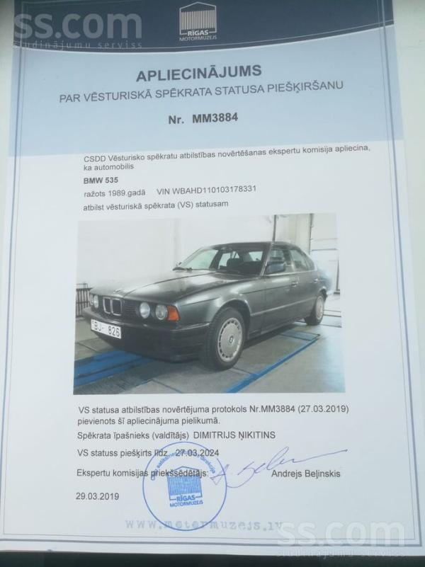 Grey BMW 535 1989 in Riga, with an engine capacity of 3.50 L and mileage of 208 thousand km for 11500 €, photo 7 on AUTOMOTO.COM.LV