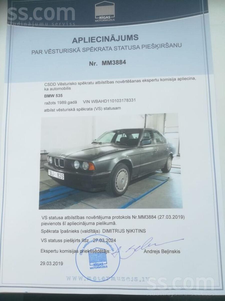 Pelēks BMW 535 1989 Rīga, ar dzinēja tilpumu 3.50 L un nobraukumu 208 tūkst. km par 11500 €, foto 8 vietnē AUTOMOTO.COM.LV
