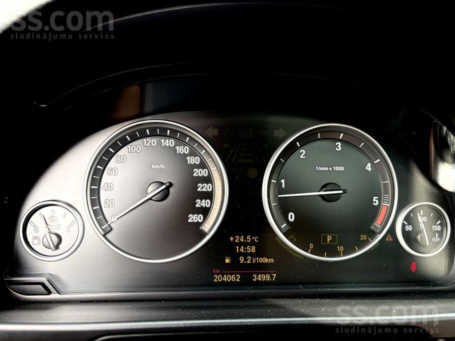 Grey BMW 535 2011 in Valmiera, with an engine capacity of 3.00 L and mileage of 204 thousand km for 11800 €, photo 8 on AUTOMOTO.COM.LV
