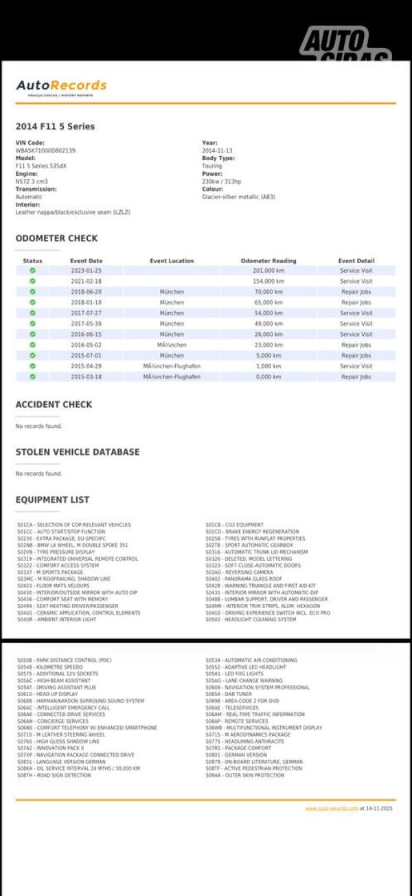 Серый БМВ 535 2014 в Паневежис, объемом двигателя 3.00 л и пробегом 247 тыс. км за 14000 €, фото 3 на AUTOMOTO.COM.LV