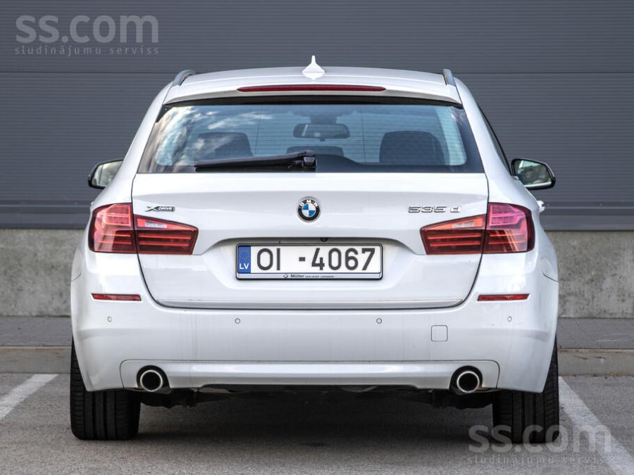 White BMW 535 2014 in Riga, with an engine capacity of 3.00 L and mileage of 240 thousand km for 10990 €, photo 5 on AUTOMOTO.COM.LV