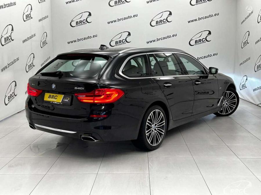 Black BMW 540 2018 in Vilnius, with an engine capacity of 3.00 L and mileage of 309 thousand km for 19100 €, photo 4 on AUTOMOTO.COM.LV