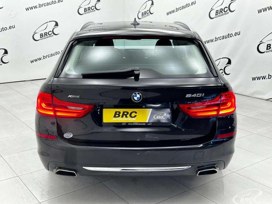 Black BMW 540 2018 in Vilnius, with an engine capacity of 3.00 L and mileage of 309 thousand km for 19100 €, photo 29 on AUTOMOTO.COM.LV