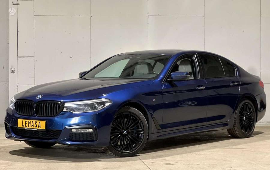 Blue BMW 540 2017 in Klaipeda, with an engine capacity of 3.00 L and mileage of 194 thousand km for 25900 €, photo 1 on AUTOMOTO.COM.LV