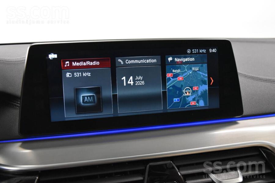 Blue BMW 540 2017 in Riga, with an engine capacity of 3.00 L and mileage of 173 thousand km for 26990 €, photo 20 on AUTOMOTO.COM.LV