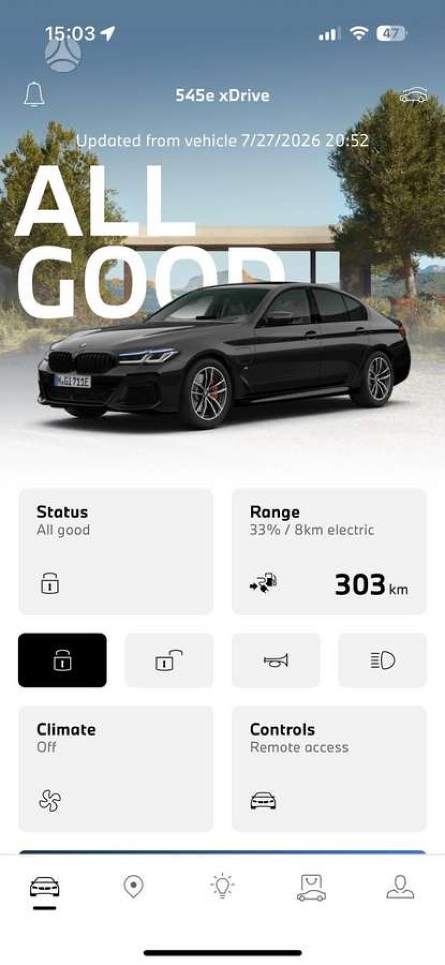 Black BMW 545 2020 in Vilnius, with an engine capacity of 3.00 L and mileage of 100 thousand km for 44000 €, photo 43 on AUTOMOTO.COM.LV